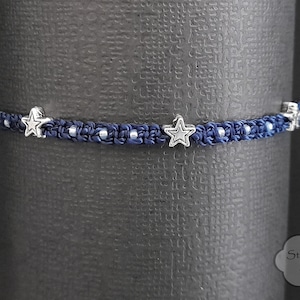 DARK MIDNIGHT Blue Star Stackable Friendship Bracelets: Sets of 6, 3 ...