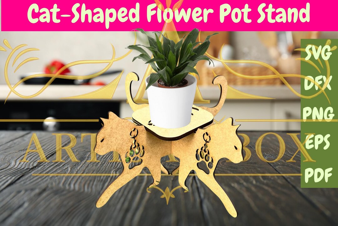 Cat Plant Stand Laser Cut File – DIY Planter Digital Download - Etsy UK