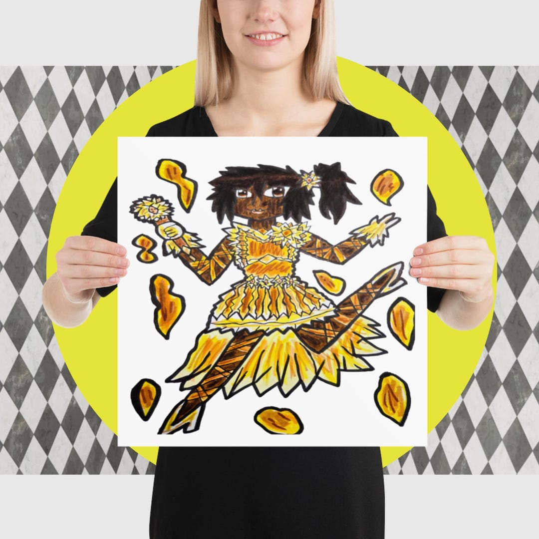 Yellow Magical Girl Poster Cutecore Kawaii Coquette Gifts for Her ...