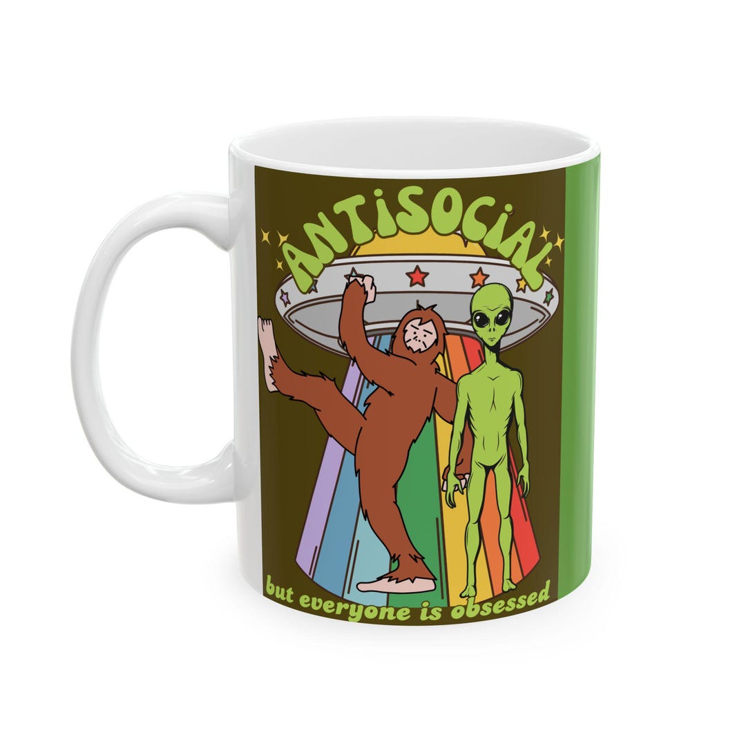 Whimsical Alien Ceramic Mug: Sci-fi Gift, Quirky Coffee Cup - Etsy