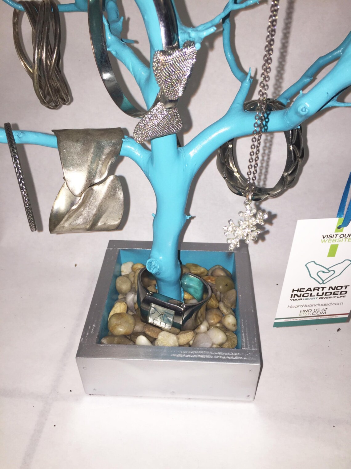 19 Aqua Blue Jewelry Tree Accessory Holder / Jewelry - Etsy