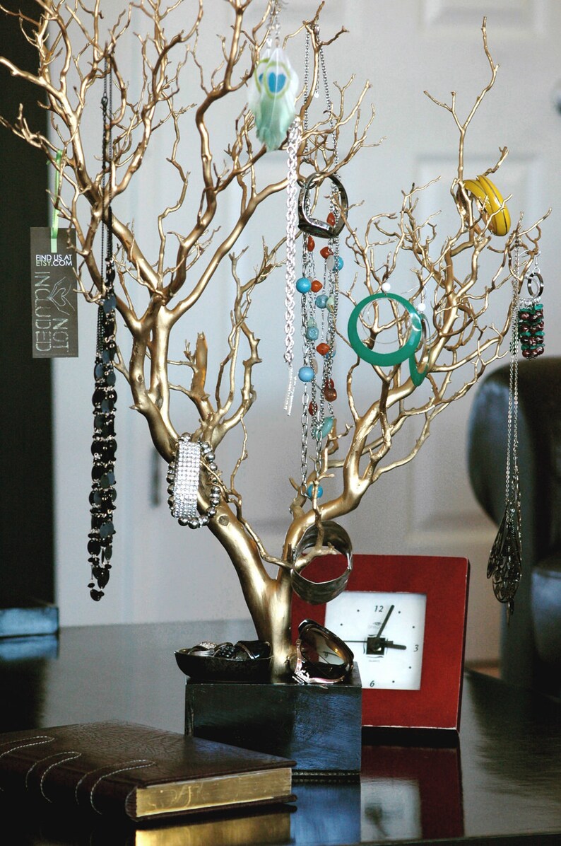 30 Gold Painted Jewelry Tree / Jewelry Organizer | Etsy
