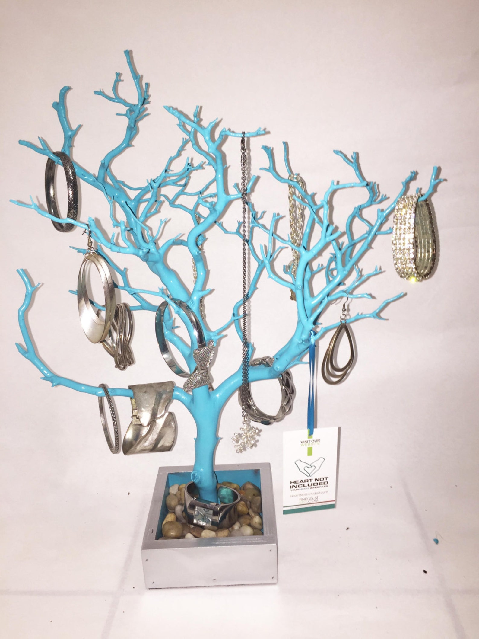 19 Aqua Blue Jewelry Tree Accessory Holder / Jewelry - Etsy