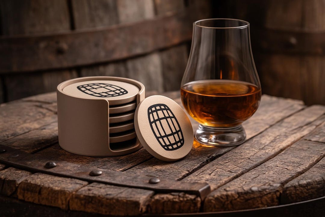 Glencairn Whiskey Glass Toppers - Barrel Design Set With Holder - Etsy