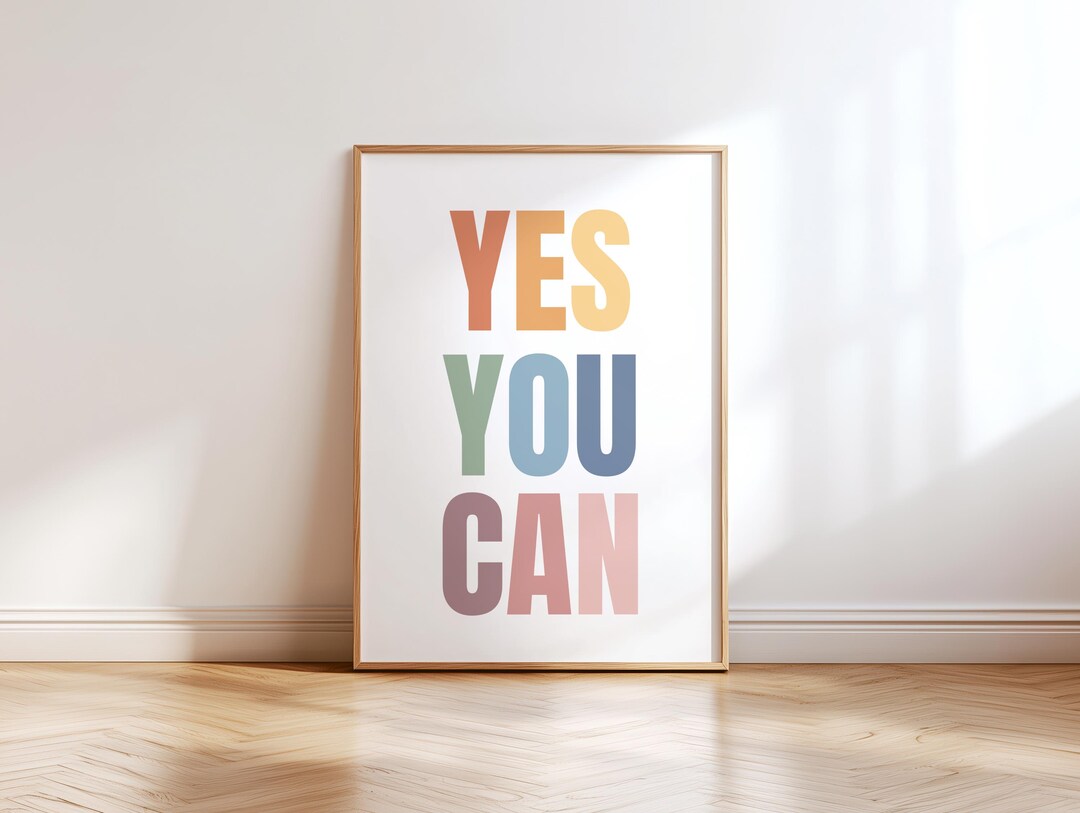 Yes You Can Poster, Motivational Poster for Kids, Classroom Decor ...