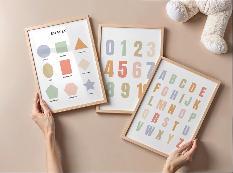 Set of 6 Educational Posters, Montessori Classroom Decor, Homeschool ...