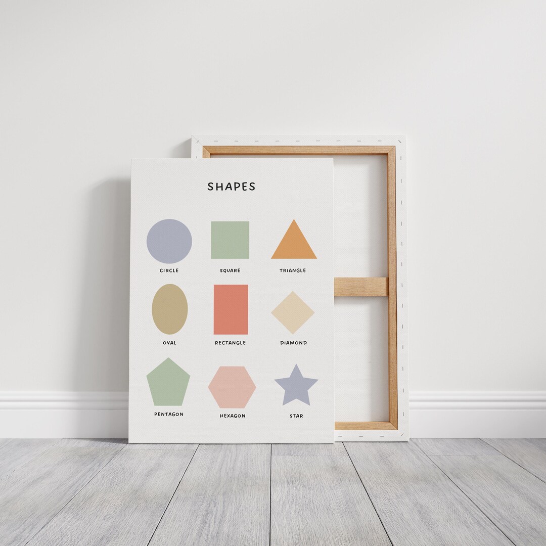 Shapes Educational Poster, Nursery Wall Art, Montessori Nursery Print ...