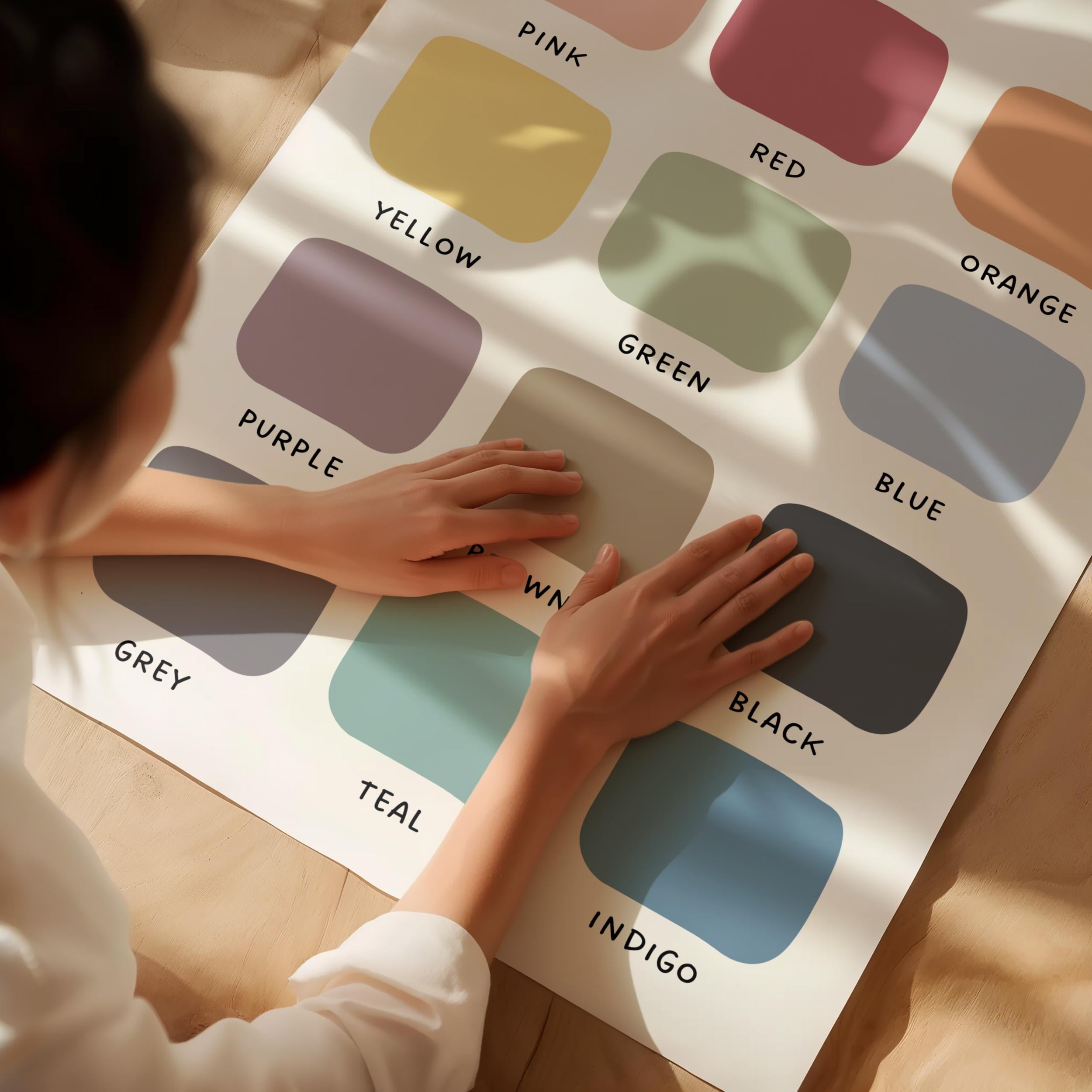 Colors Educational Poster Printable, Montessori Color Chart for Kids ...