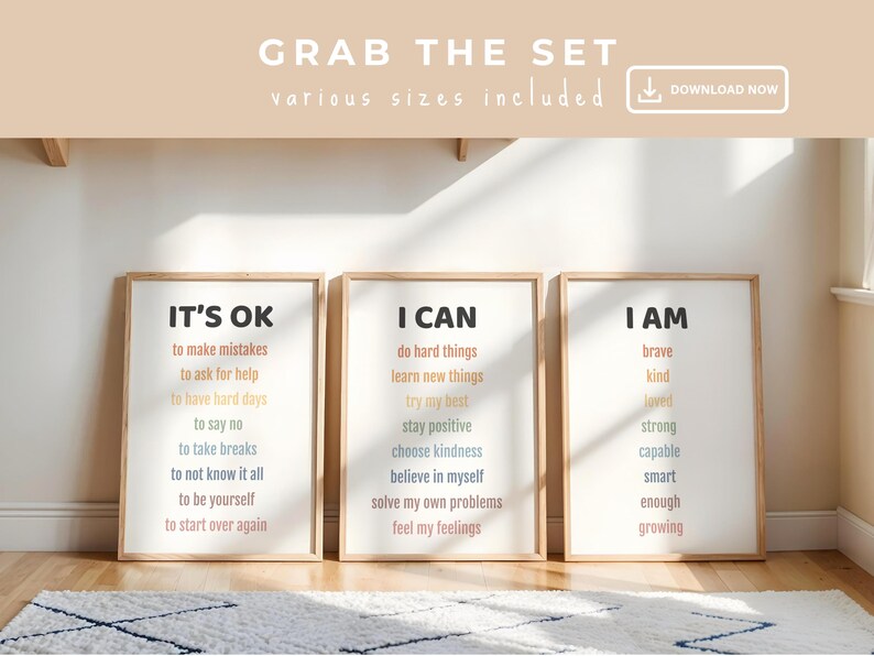 Affirmations for Kids, Classroom Posters, I Am Affirmations, Playroom ...