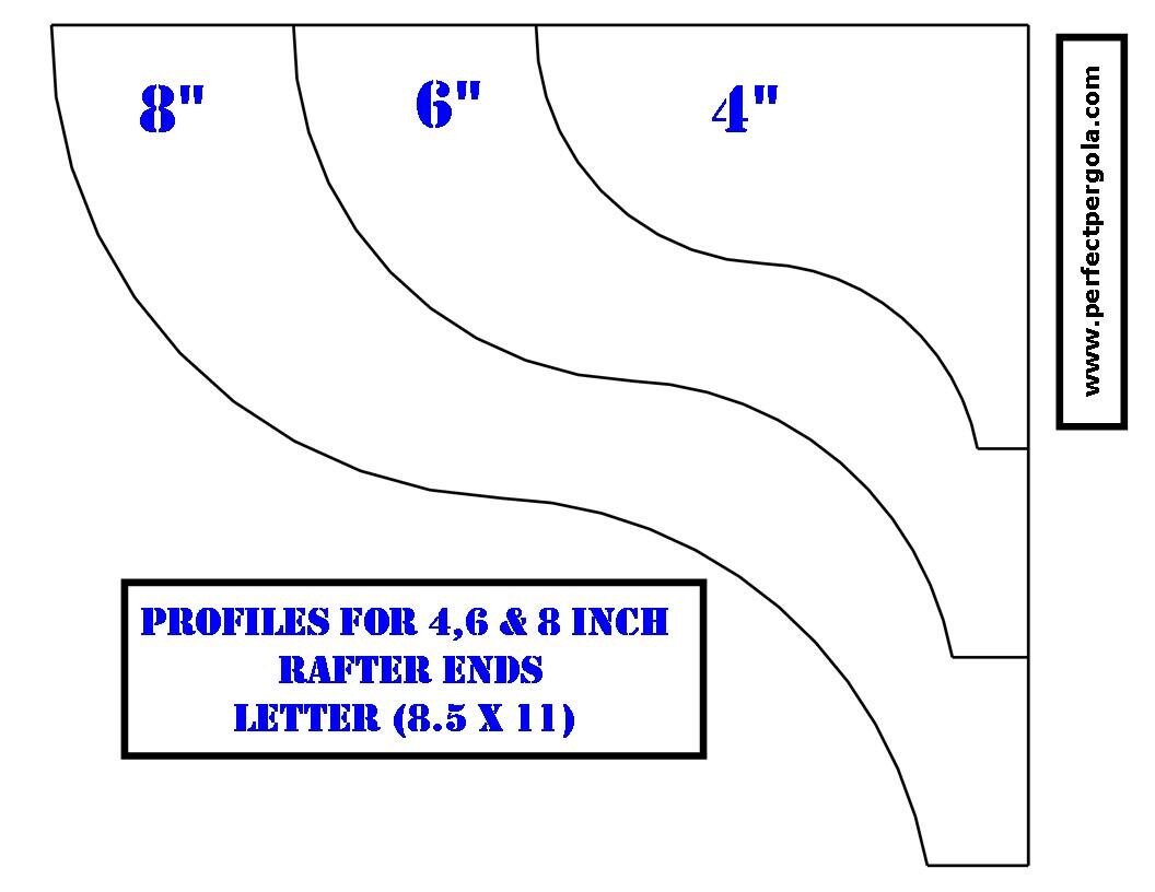 Pergola Rafter Tail Templates PDF - Printable Full-scale Patterns for 4 ...