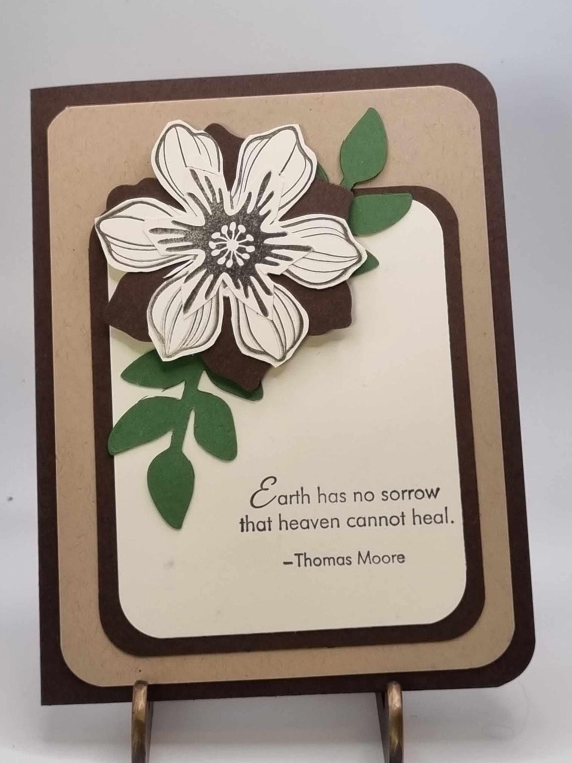 Handmade/homemade Lily Sympathy Card With Thomas Moore Quote and ...