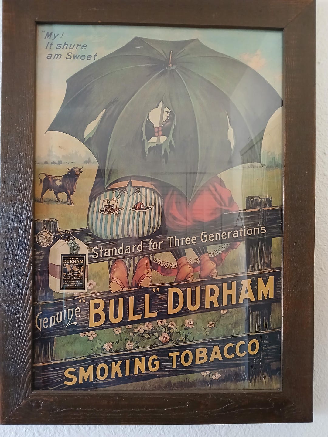 Vintage Bull Durham Smoking Tobacco Sign Framed - Etsy Canada