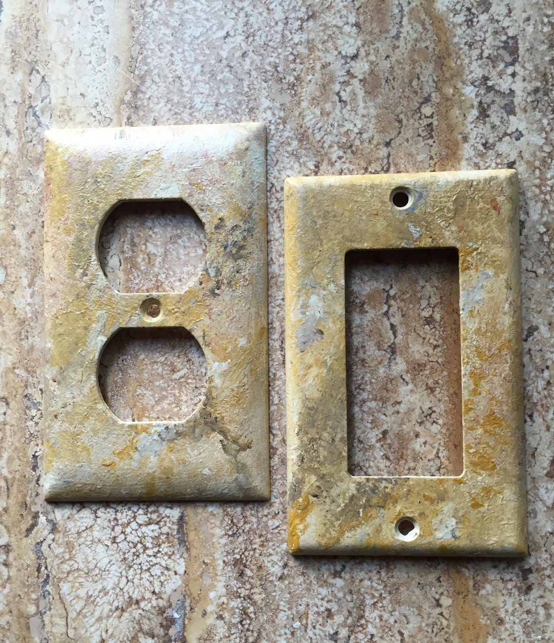 Rustic Gold Travertine Switchplates - Etsy