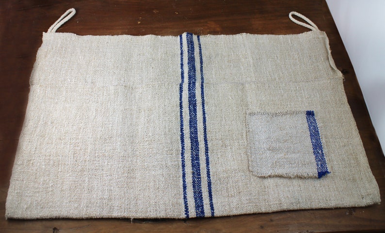 Vintage Grain Sack Wall Pocket Blue Stripes Wall Pocket - Etsy