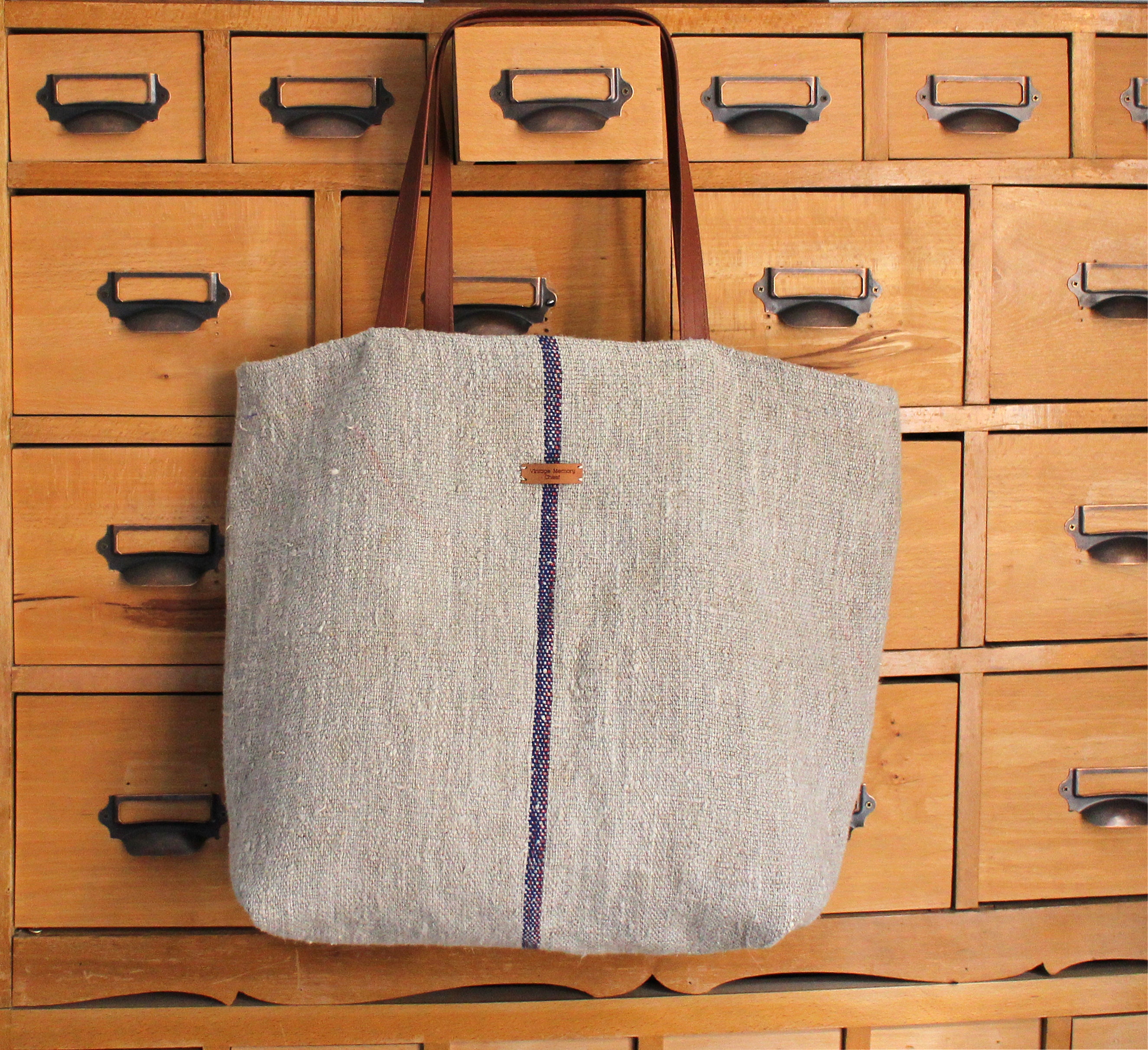 Grainsack Tote Bag Farmhouse Shopping Bag Reversible Tote - Etsy