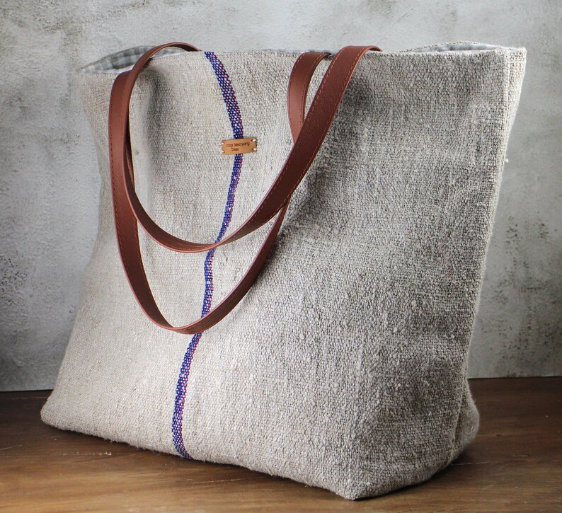 Grainsack Tote Bag Farmhouse Shopping Bag Reversible Tote - Etsy