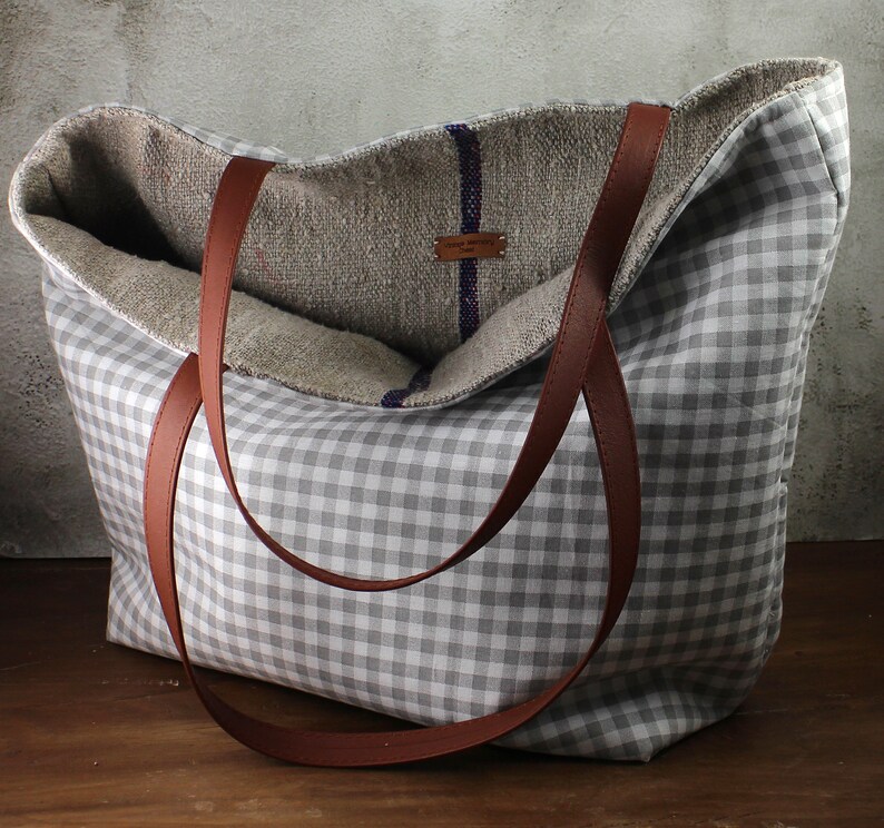 Grainsack Tote Bag Farmhouse Shopping Bag Reversible Tote - Etsy