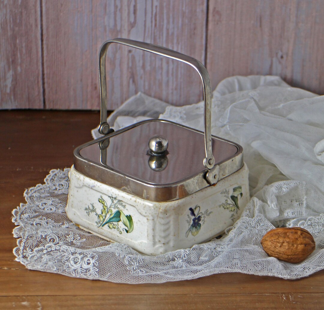 Antique Ceramic Box - Vintage German Ironstone and Metal Lunch Box - Etsy