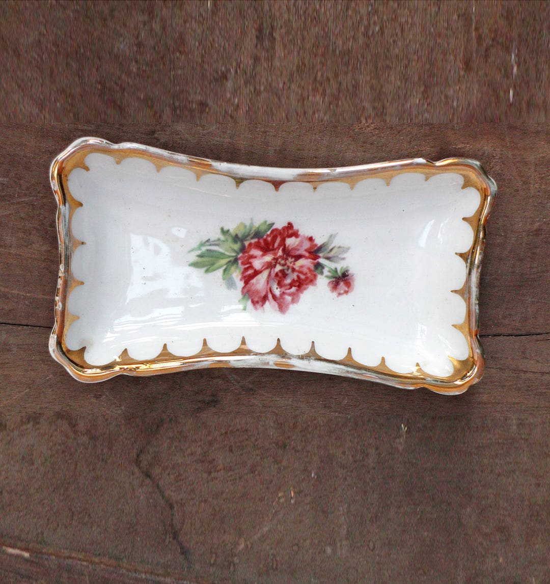 Antique Trinket Dish, Vintage Trinket Tray, Ceramic Soap Dish ...
