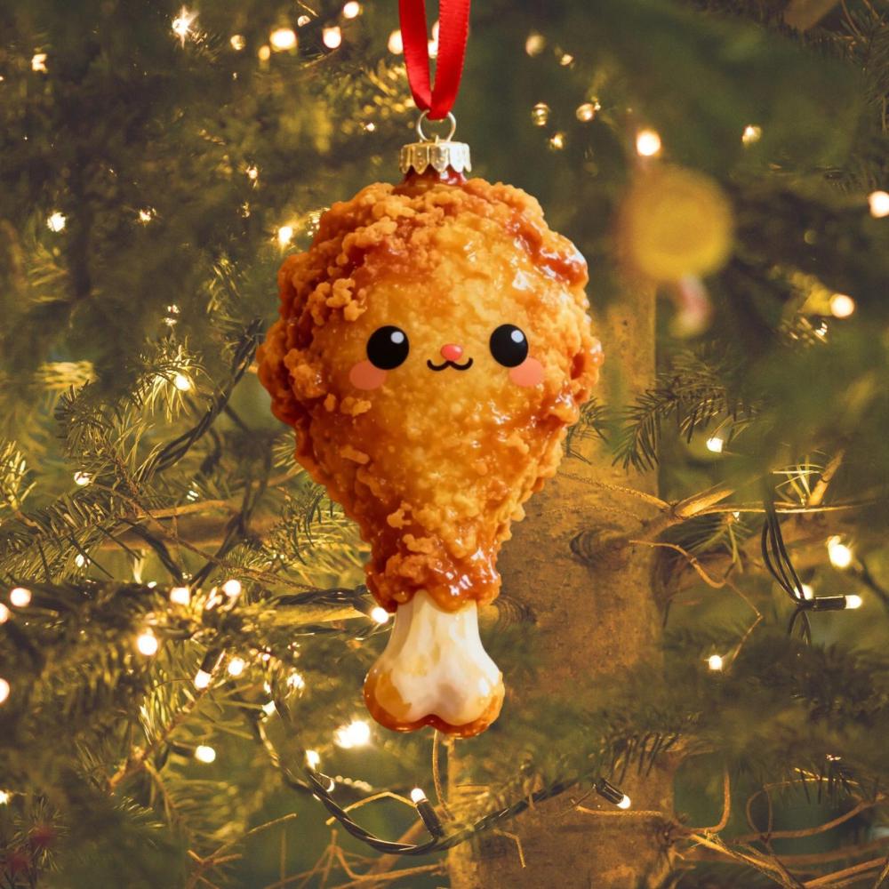 Personalized Fried Chicken Ornament, 2D Flat Fun Foodie Christmas Decor ...