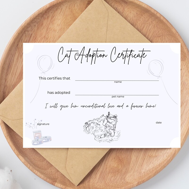 Cat Adoption Card - Etsy