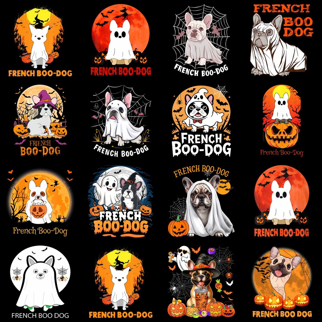 Frenchie Boo Dog PNG, Funny Halloween French Bulldog Clipart, Cute Boo ...