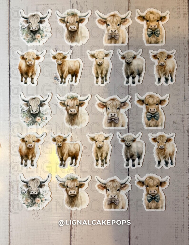 22x1.5” Edible Highland Cows (frosting Paper) - Etsy