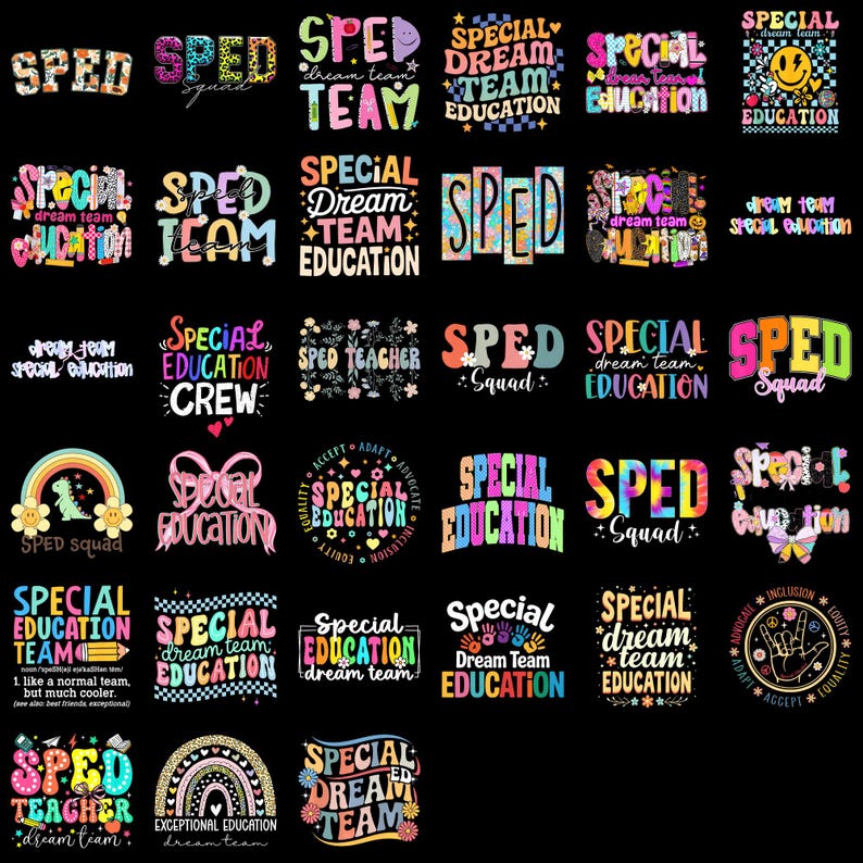 Special Dream Team PNG, Retro Groovy SPED Teacher Sublimation Design ...