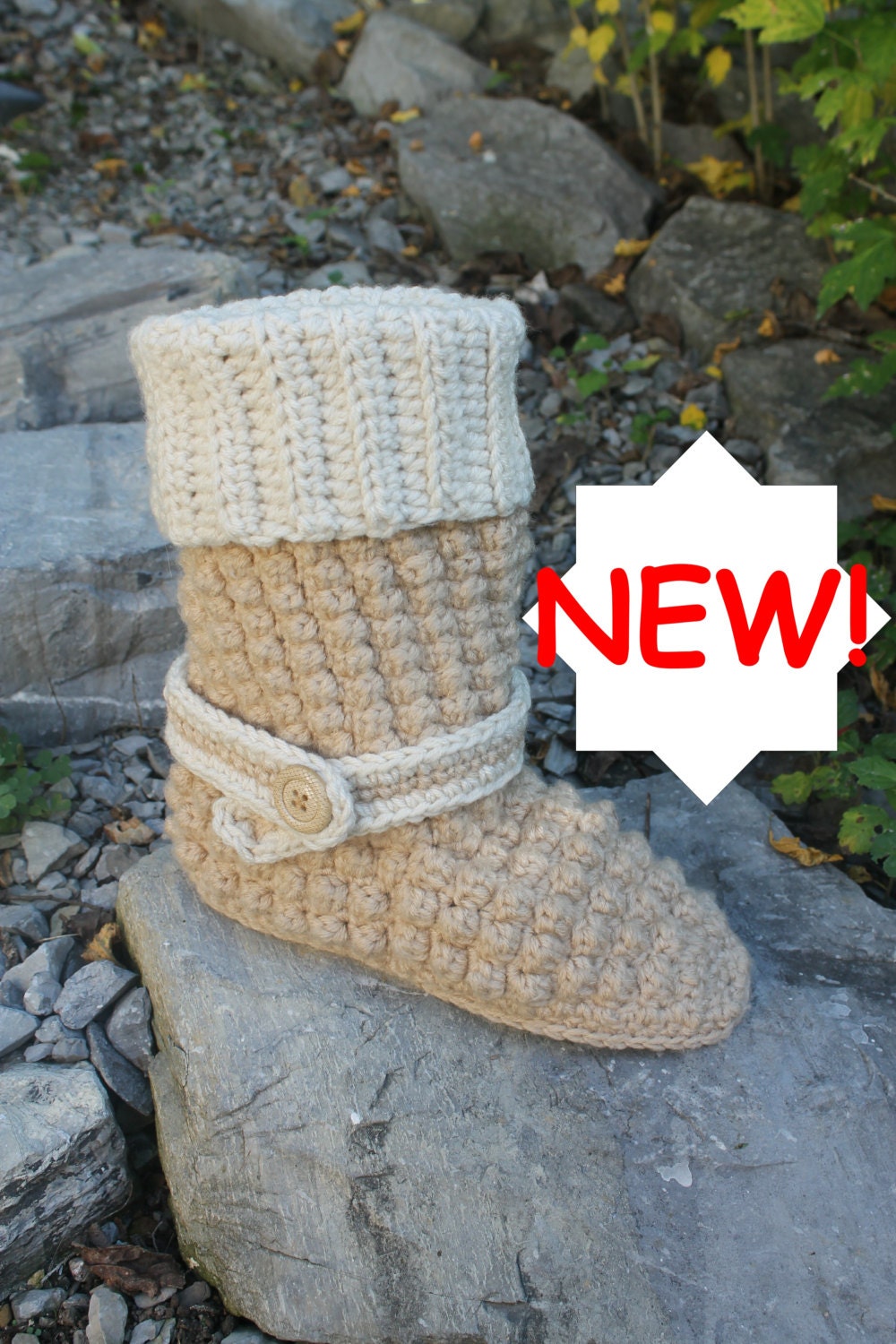 Crochet Boot Patternallover BOBBLE Bootswomens Sizes 5-10add Optional ...