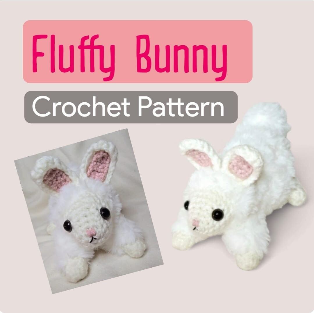 Meet FLUFFY BUNNY the Furry Rabbit Crochet Pattern Easter Amigurumi ...