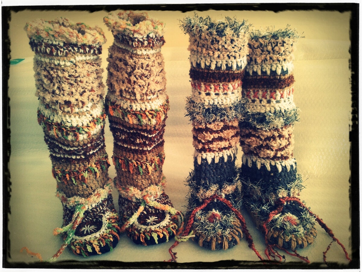 Crochet Pattern Boots-----5 Style in One--------fabulous FREEFORM Boots ...