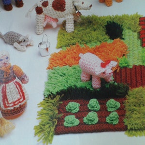 Crochet Pattern--------farm Set-----includes Farmer/wife/animals/house ...