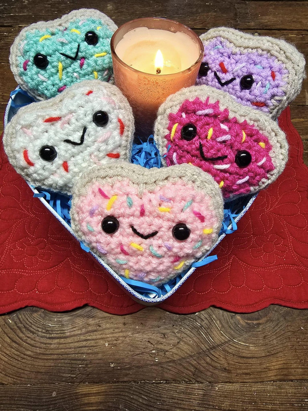 Crochet Pattern HEART Shaped SUGAR COOKIES Valentine Heart Cookies With ...