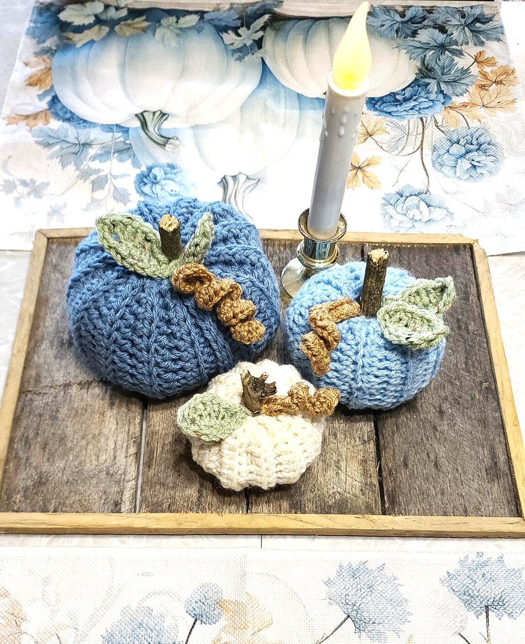 Crochet Pumpkin Pattern - 3 Sizes - With Leaves and Tendrils - Make ...