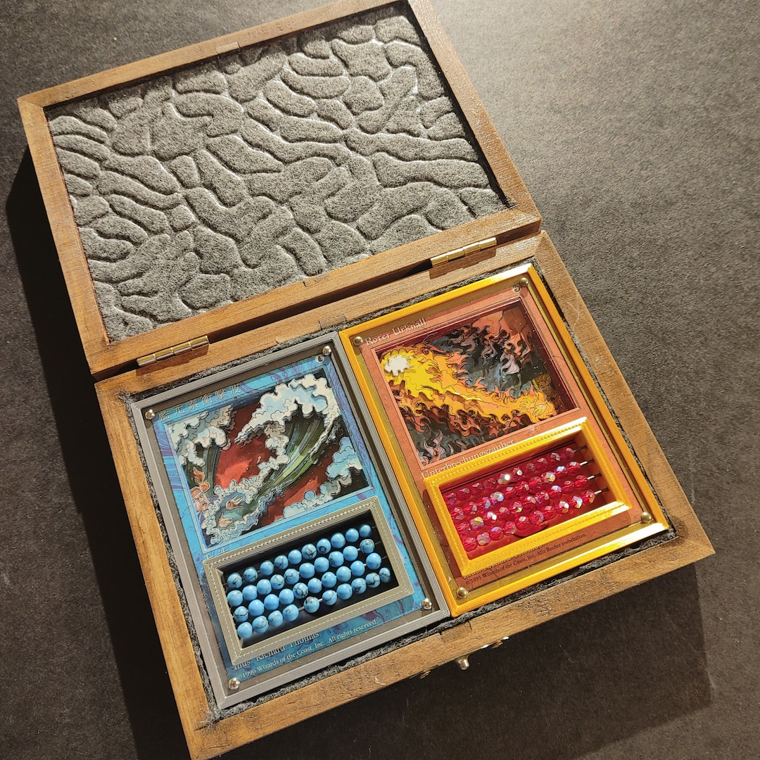 Blue and Red Elemental Blast 3D Art Life Counter Abacus Using Magic the ...