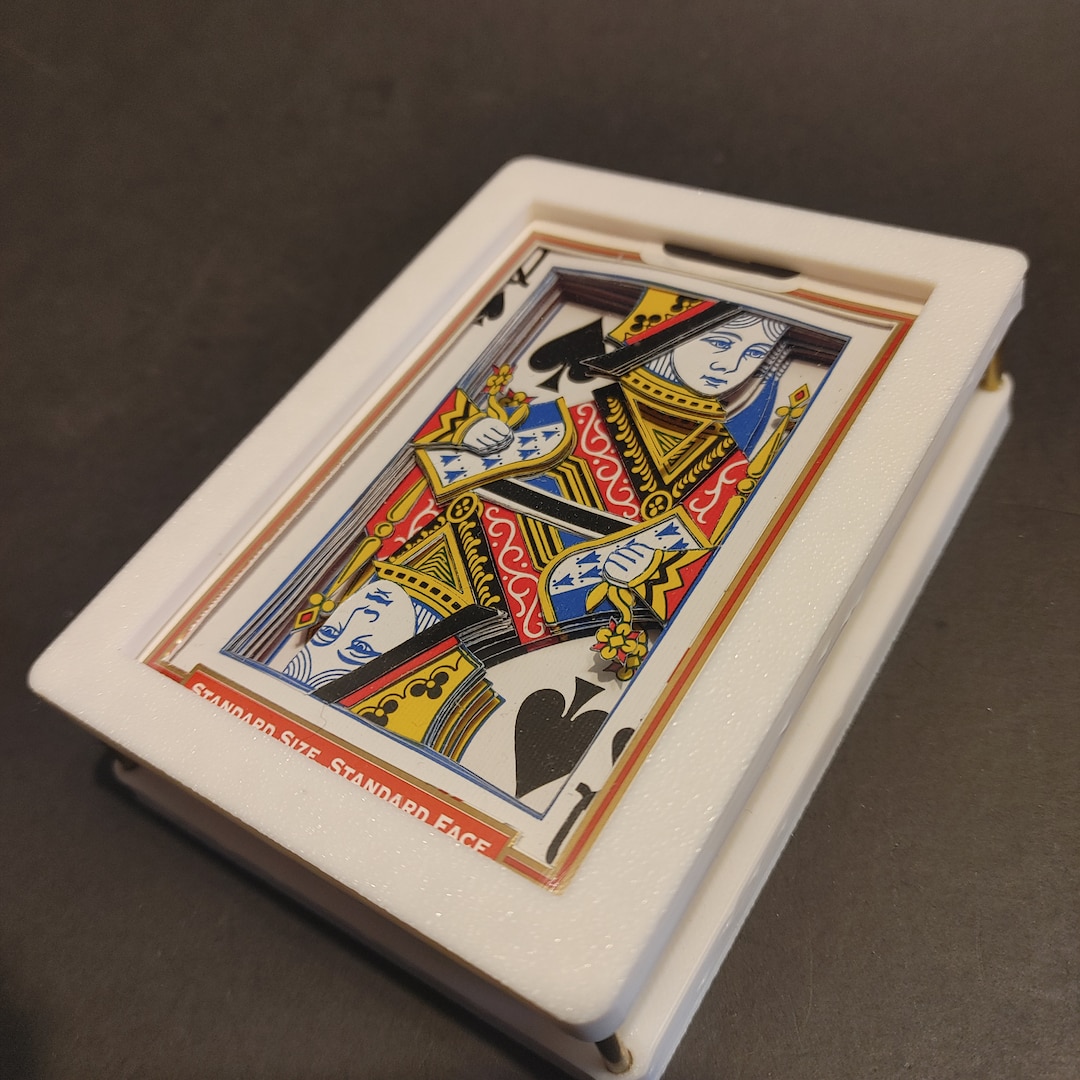 Queen of Spades 3D Art Made From Playing Cards. Cut by Hand and ...