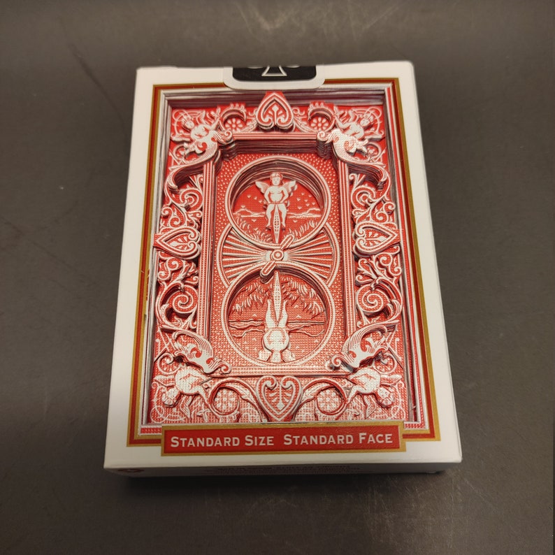 Red Bicycle Standard Playing Cards With Red Rider Back 3D Art Hand Cut ...
