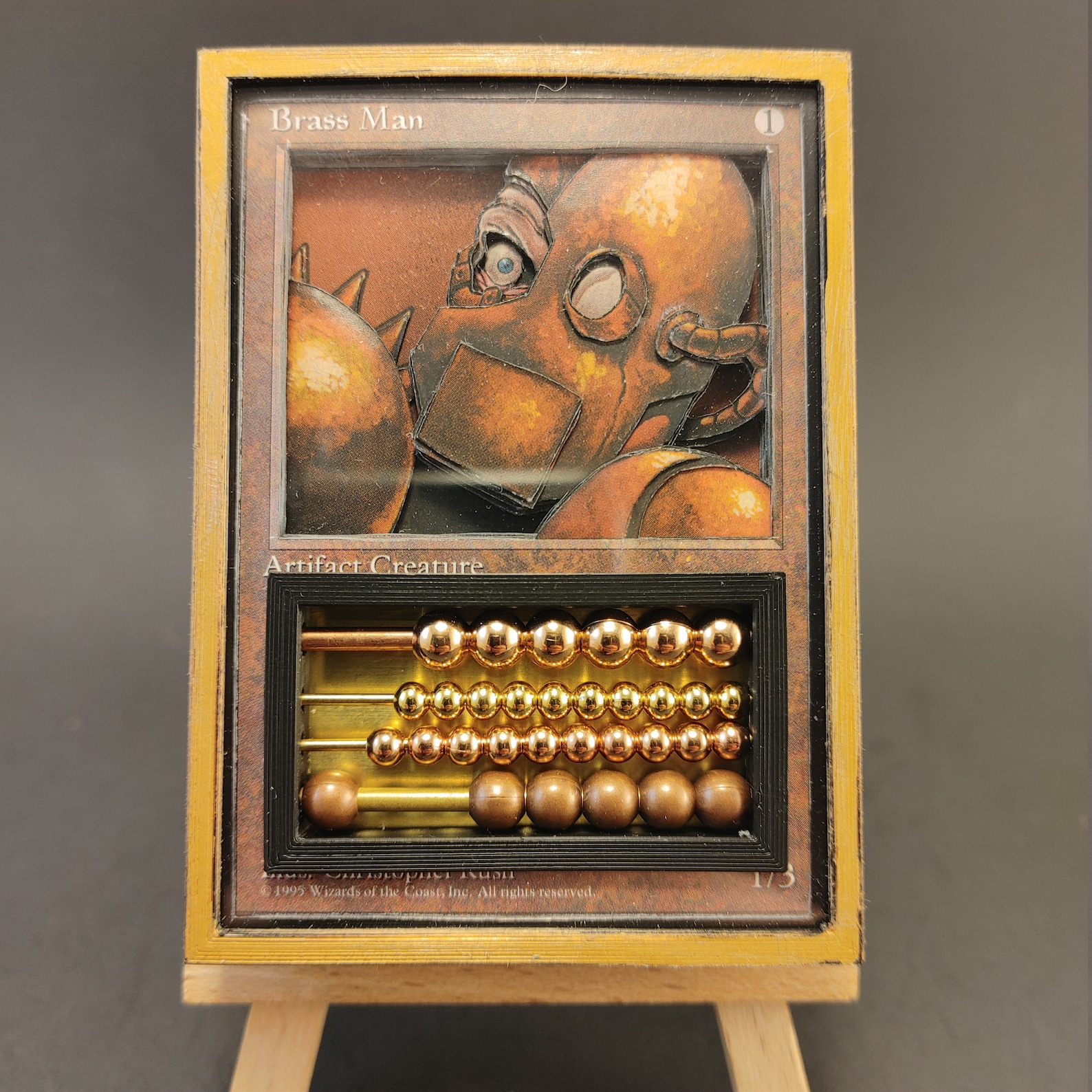 Brass Man MTG Magic the Gathering 3D Art Abacus Paper Tole with LED ...