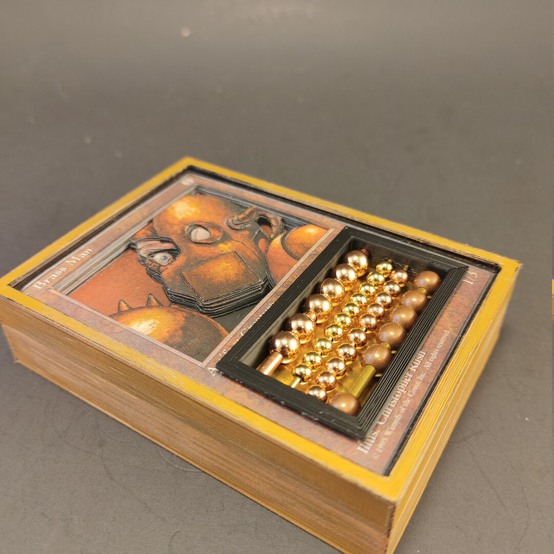 Brass Man MTG Magic the Gathering 3D Art Abacus Paper Tole with LED ...