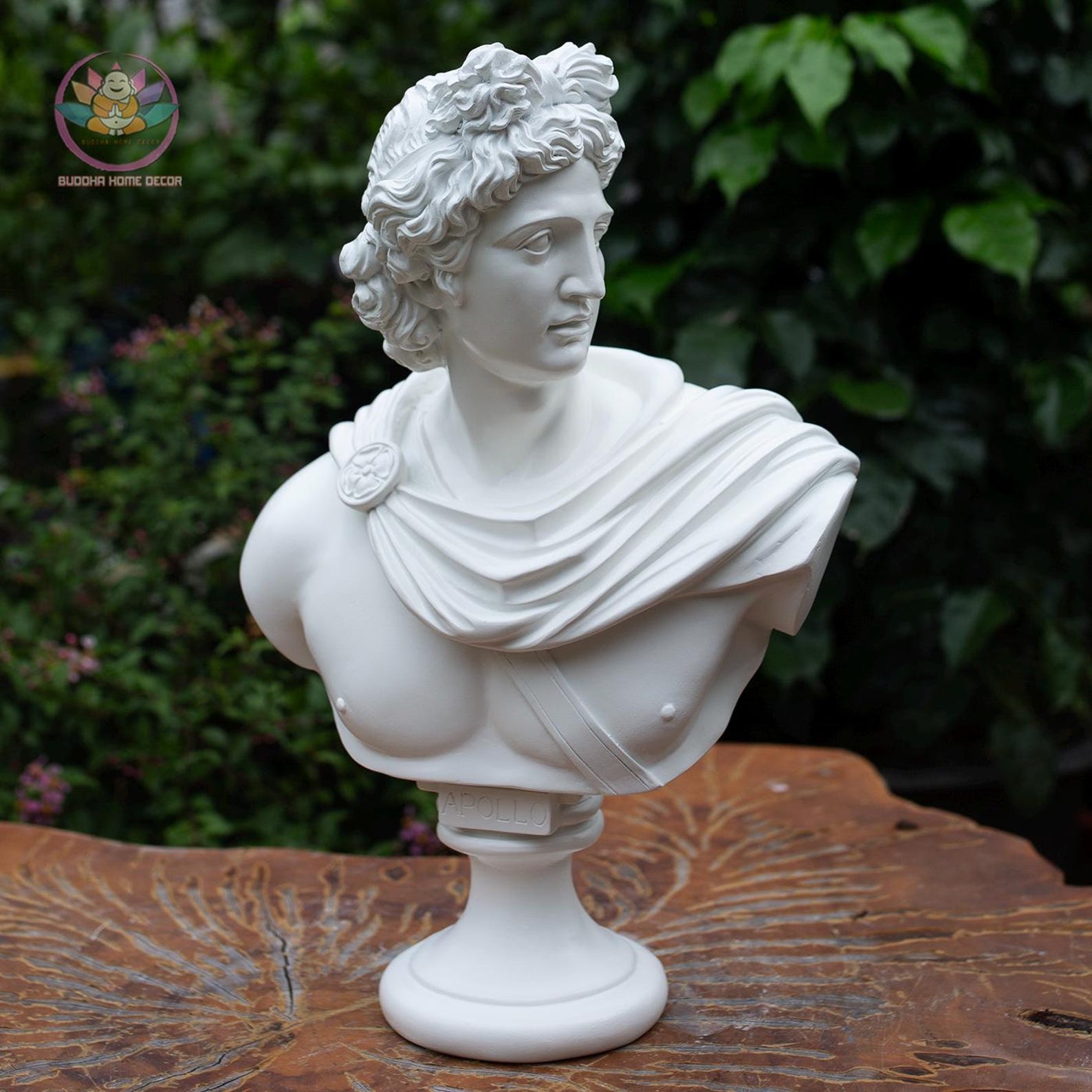 Apollo Bust Sculpture 13.8" – White Resin & Stone Powder Greek Roman ...