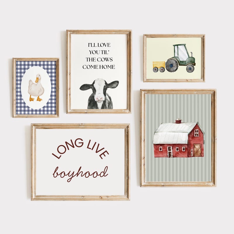Nursery Farm Print Set - Etsy