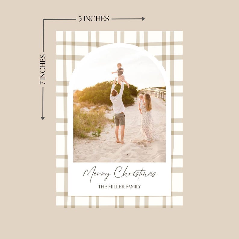 Editable Christmas Card Template, Personalized Holiday Family Photo ...