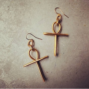 Mini Ankh Earring in Gold or Silver Tone - Etsy