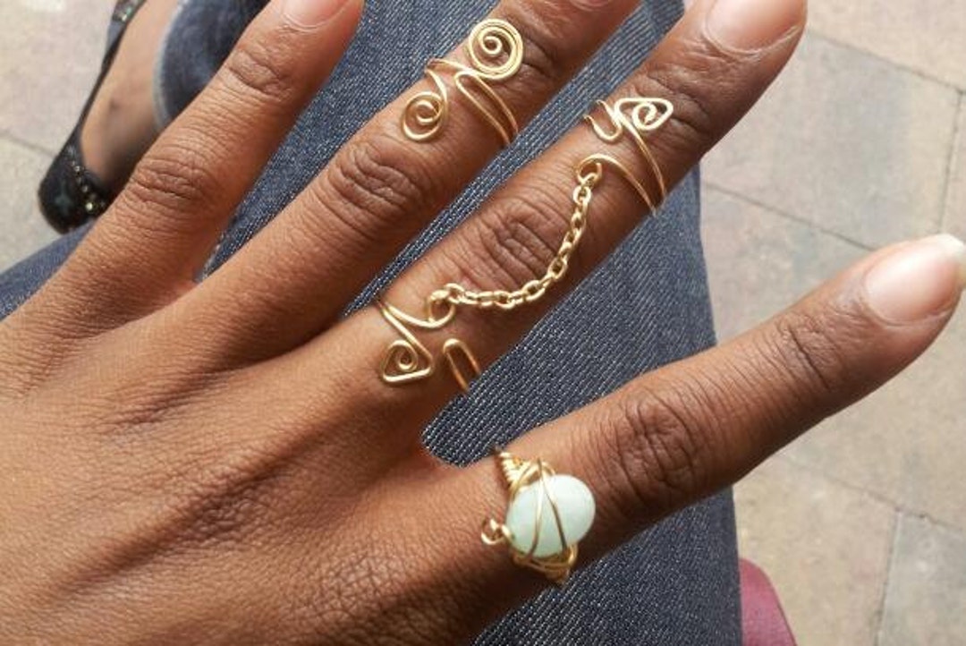 Adjustable Chain Link Double Ring - Etsy