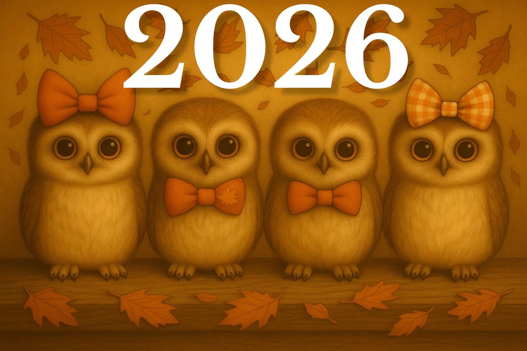 Owl Calendar 2026: the Adorably Confused Parliament Wall Art - Etsy