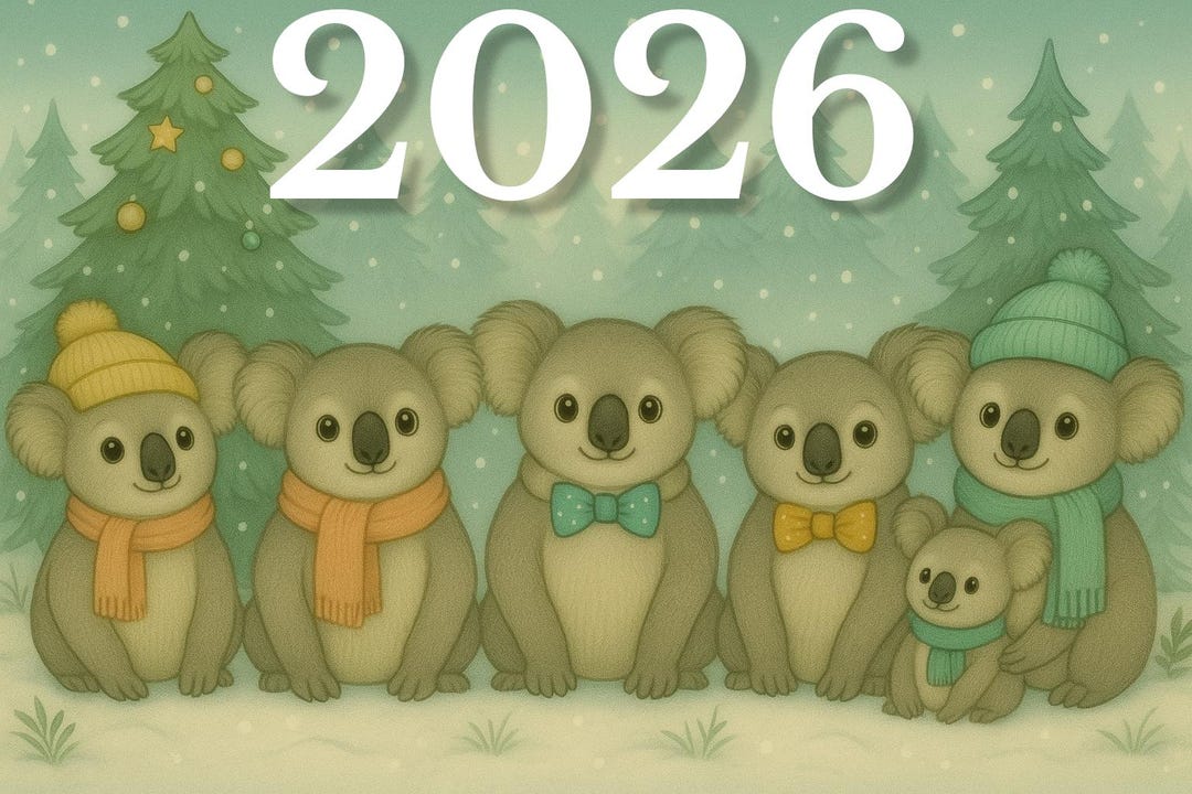 Koala Calendar 2026: Gentle Forest Gremlins... Now in Protanopia ...