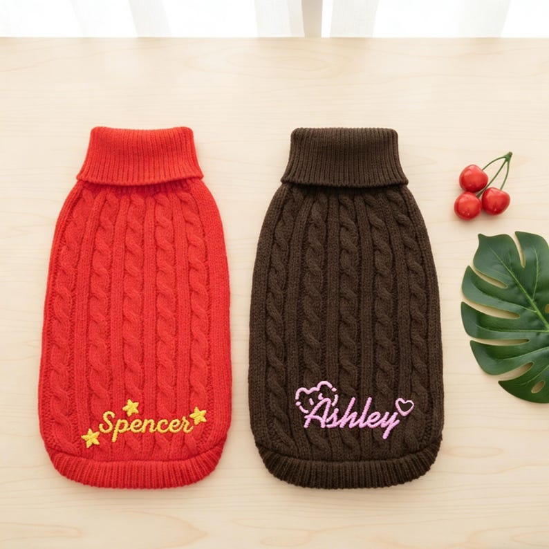 Custom Dog Sweaters, Embroidery Name Unique and Pet Gifts, Gift for Pet ...
