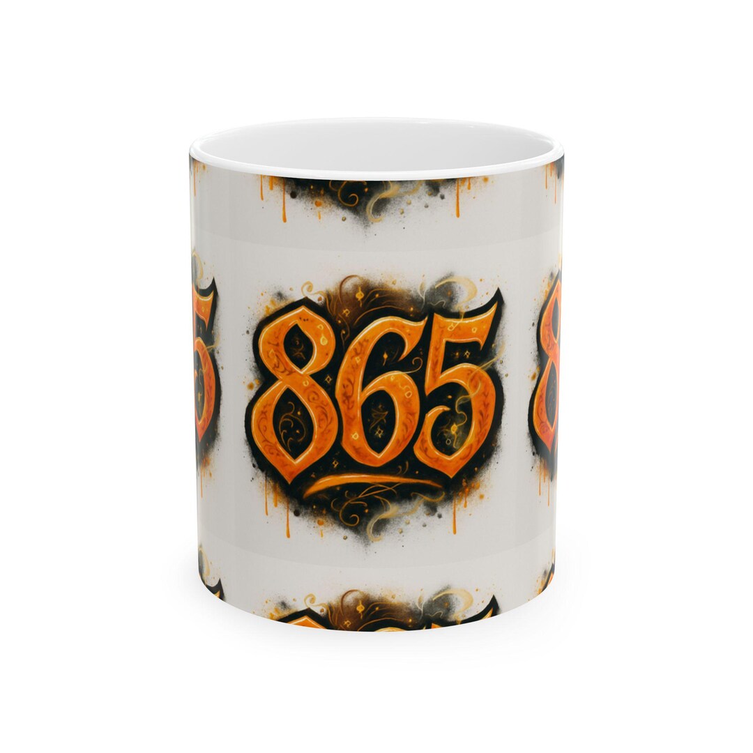 865 Number Design Mug | Retro Script Numeral Ceramic Coffee Cup - Etsy