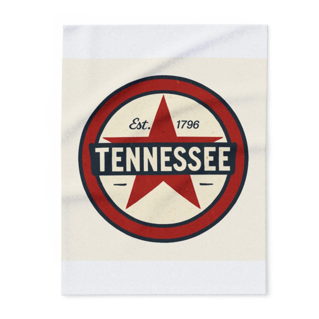 Tennessee Star Emblem Arctic Fleece Blanket | State Retro Badge - Etsy