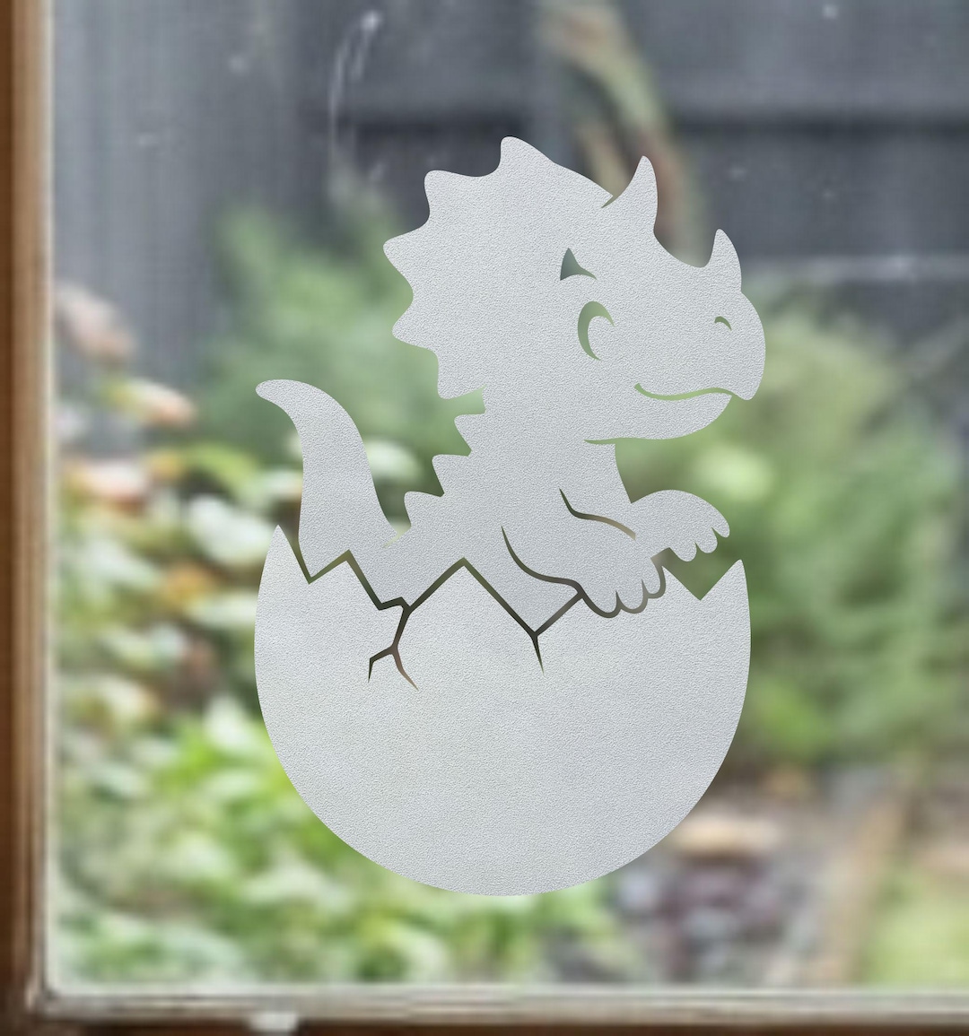 Baby Dinosaur Window Cling | Hatching Dino | Frosted Window Cling ...